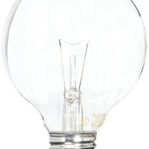 GE Lighting 12983 25-Watt G25 Globe Light Bulb, Crystal Clear