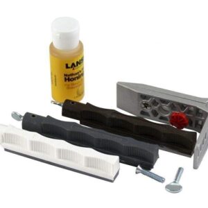 Lansky Natural Arkansas Sharpening System: Natural 3-Stone Arkansas Knife Sharpening Kit with Honing Oil- LKNAT