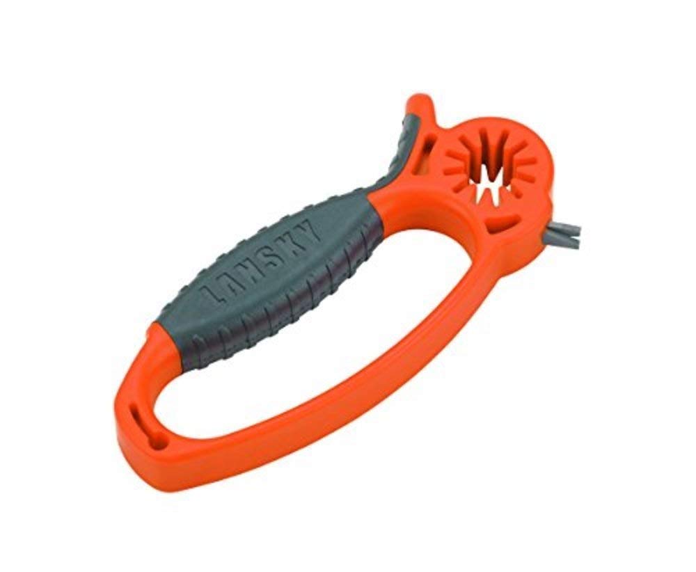 Lansky 3-in-1 Broadhead Sharpener Tool with Broadhead Wrench and Tungsten Carbide Sharpener (Orange) - LTCBH