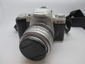 pentax zx-50 slr film camera w/ 35-80mm and 80-200mm lens'