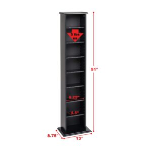 Black Slim Multimedia Storage Tower