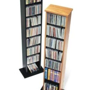 Black Slim Multimedia Storage Tower