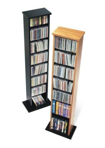 Black Slim Multimedia Storage Tower