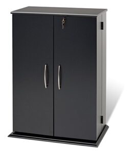 black locking media storage cabinet