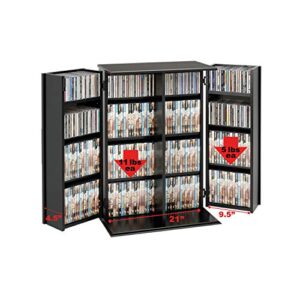 Black Locking Media Storage Cabinet