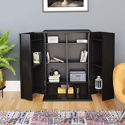 Black Locking Media Storage Cabinet