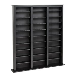 prepac triple width barrister tower, black