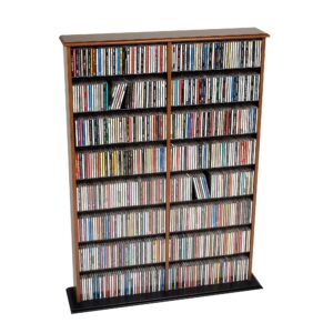 prepac double width wall storage, cherry and black