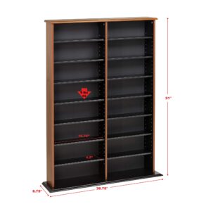 Prepac Double Width Wall Storage, Cherry and Black