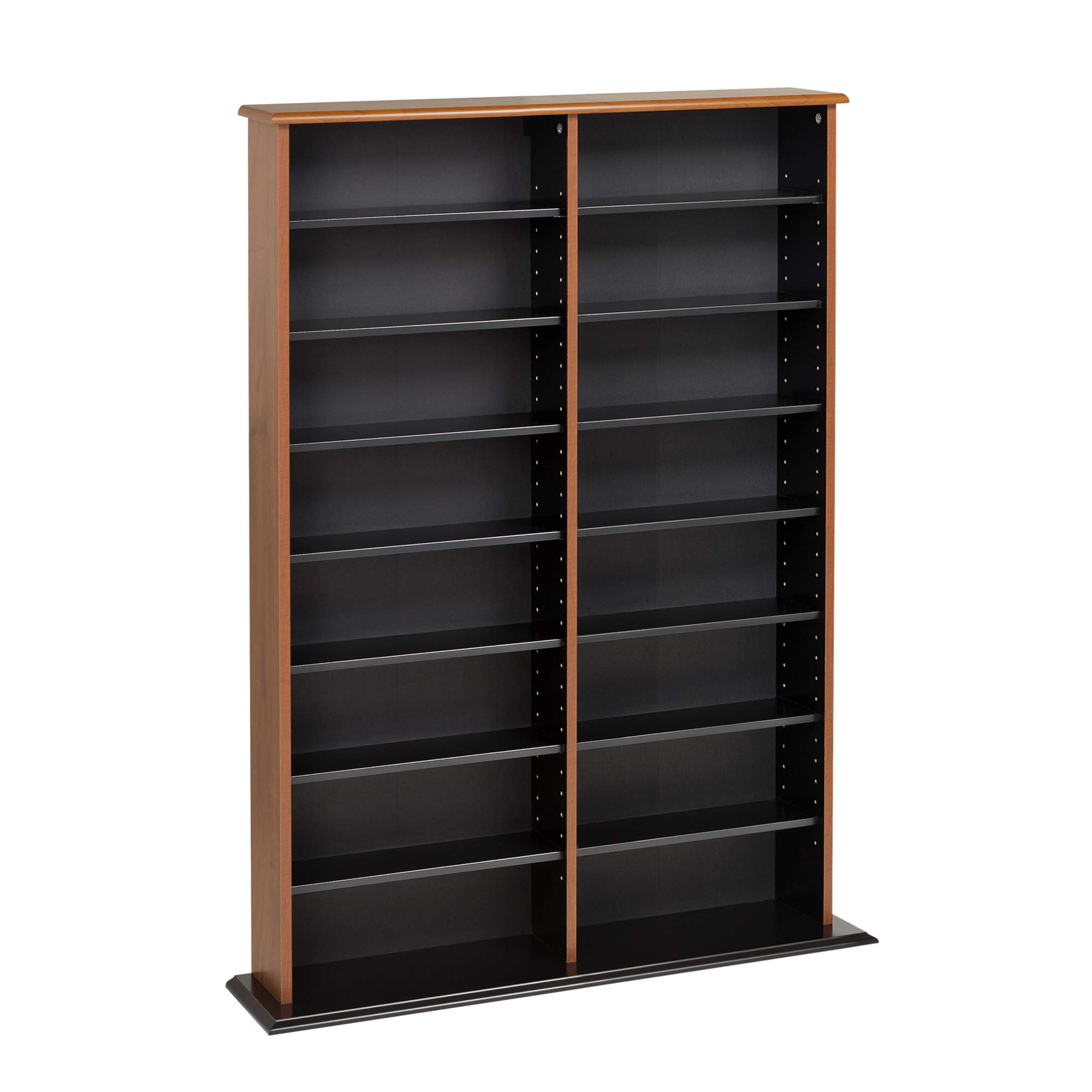 Prepac Double Width Wall Storage, Cherry and Black