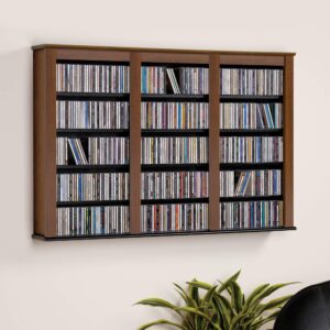 prepac triple wall mounted storage, cherry and black