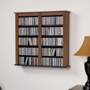 Prepac Double Wall Mounted Storage, Cherry and Black