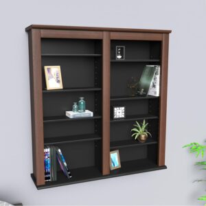 Prepac Double Wall Mounted Storage, Cherry and Black