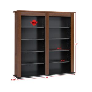 Prepac Double Wall Mounted Storage, Cherry and Black