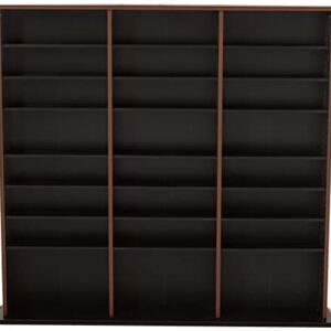 Prepac Triple Width Wall Storage, Cherry and Black