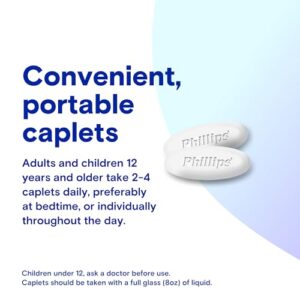 Phillips' Laxative Caplets, With Naturally Sourced Magnesium Supplement for Gentle Relief of Occasional Constipation, Cramp and Stimulant Free Laxatives, 100 Caplets