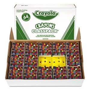 crayola crayon classpack (832 count), bulk school supplies for classrooms,13 sets of 64 crayons, kids arts & crafts supplies