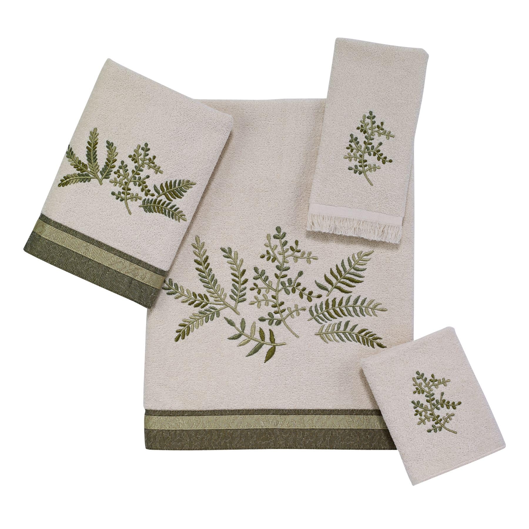 Avanti Linens Greenwood Wash Cloth, Ivory