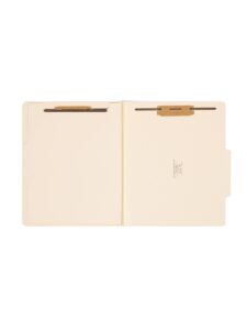 smead classification file folder, 1 divider, 2" expansion, 2/5-cut tab, letter size, manila, 10 per box (13700)