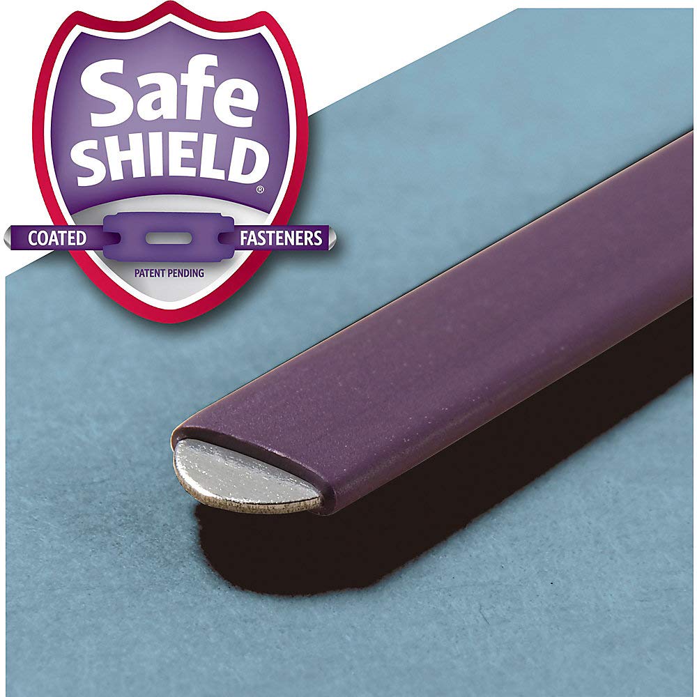 Smead Pressboard Classification File Folder with SafeSHIELD Fasteners, 1 Divider, 2" Expansion, Legal Size, Blue, 10 per Box (18730)