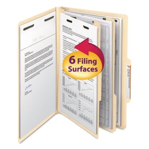 smead classification file folder, 2 dividers, 2" expansion, 2/5-cut tab, legal size, manila, 10 per box (19000)