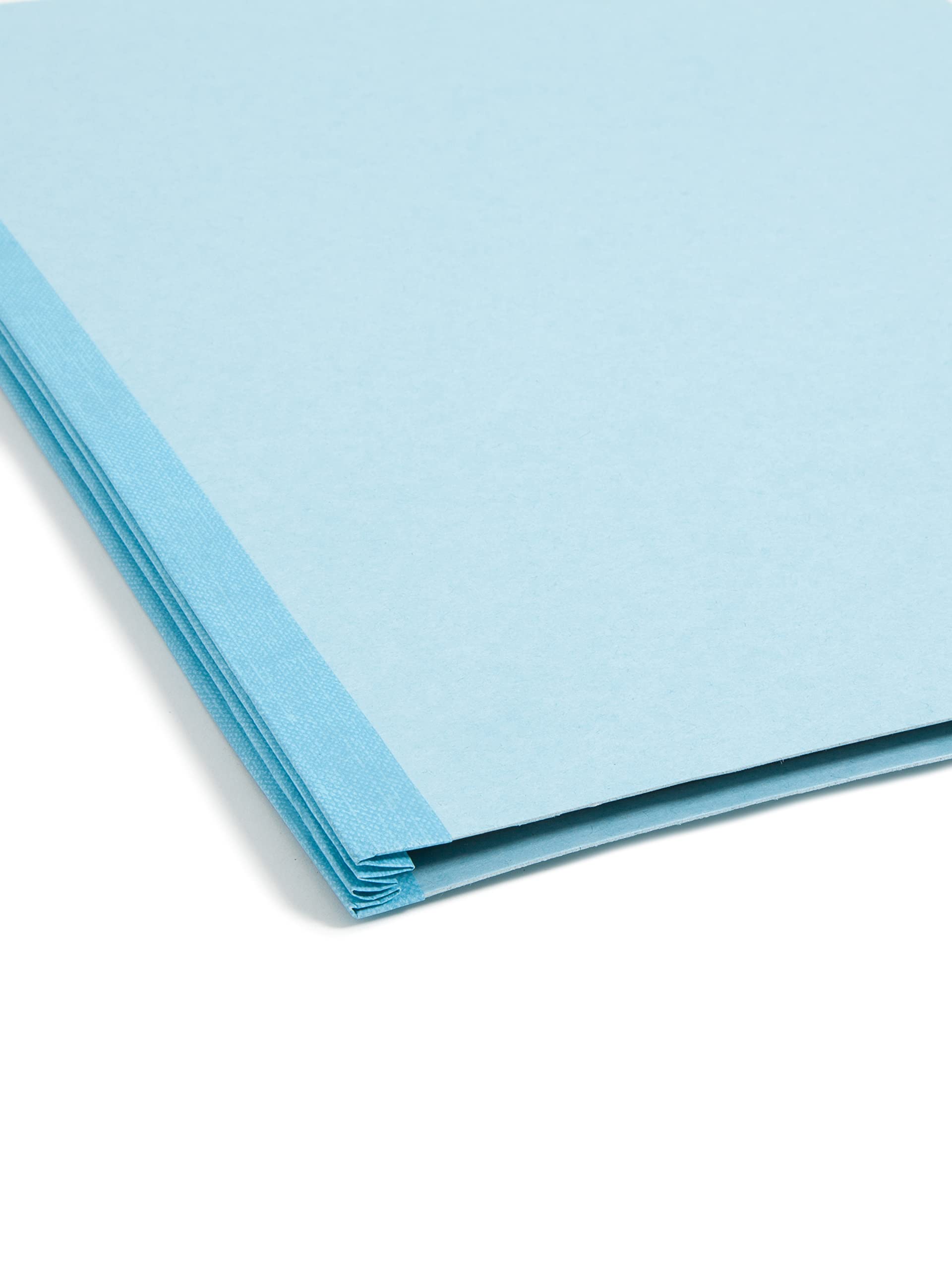 Smead FasTab Hanging Pressboard Classification Folder with SafeSHIELD Fasteners, 2 Dividers, 2/5-Cut Built-in Tab, Letter Size, Blue, 10 per Box (65115)