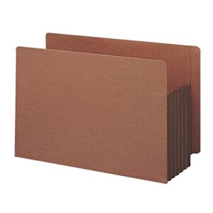 smead end tab file pocket, legal, straight, 5.75-inch expansion, dark brown, 10 per box (74691)