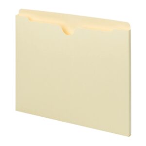 smead file jacket, straight-cut tab, flat-no expansion, letter size, manila, 100 per box (75410)