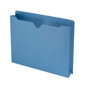 smead file jackets, thumb cut front panel, legal size, blue, 50 per box (75562)