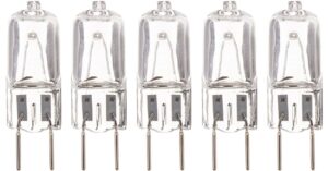 anyray (5-pack) g8 lighting halogen bulbs, jcd type, g8 base, 120v 50w, set of 5