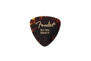 fender classic celluloid guitar picks 346 shape, tortoise shell, extra heavy, 72-pack