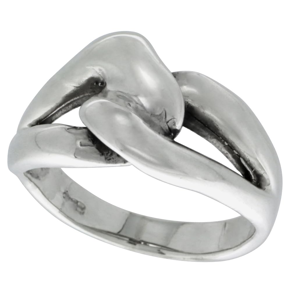 Sterling Silver Love Knot Ring 1/2 inch wide size 6.5