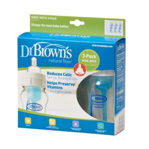 Dr. Brown's Natural Flow Wide-Neck Anti-Colic Baby Bottles - 8oz - 3pk