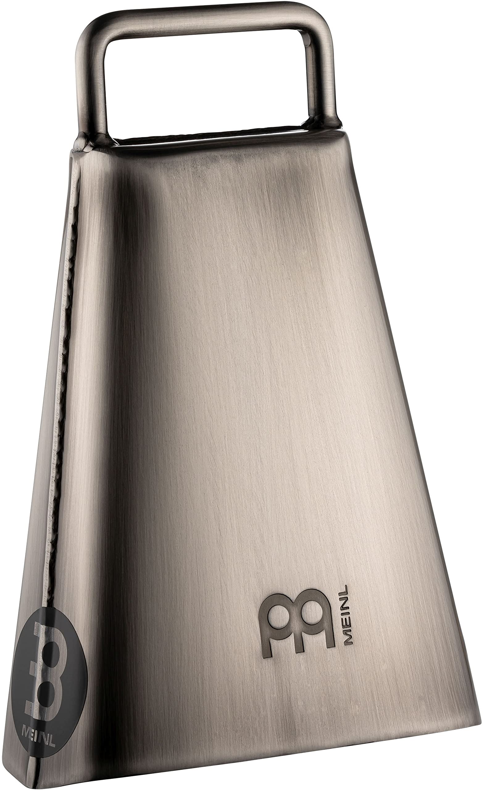 Meinl Percussion Handheld Cowbell with Holder, 6 1/4" Hand Brushed Steel — NOT Made in China — Low Pitch, 2-Year Warranty (STB625HA-CB)