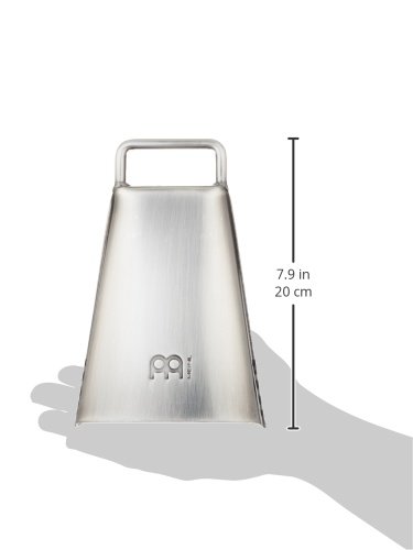 Meinl Percussion Handheld Cowbell with Holder, 6 1/4" Hand Brushed Steel — NOT Made in China — Low Pitch, 2-Year Warranty (STB625HA-CB)