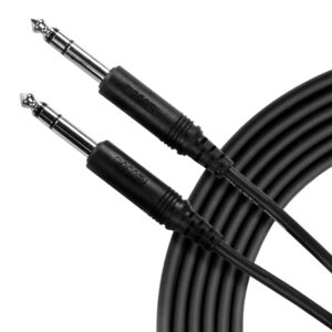 mogami pure patch ss-02 professional audio cable, balanced 1/4" trs male plugs, nickel contacts, straight connectors, 2 foot