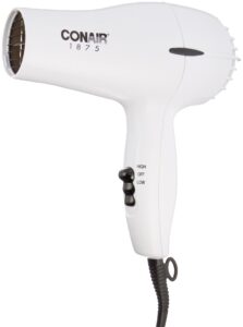 conair hair dryer, 1875w mid-size blow dryer, white