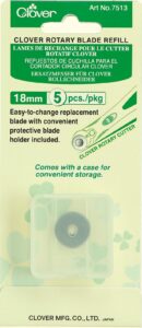 clover rotary blade refill 5/pkg, 18mm x5, multicolor