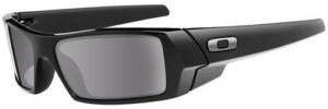 oakley men's gascan polarized oval sunglasses, polished black/grey, one size