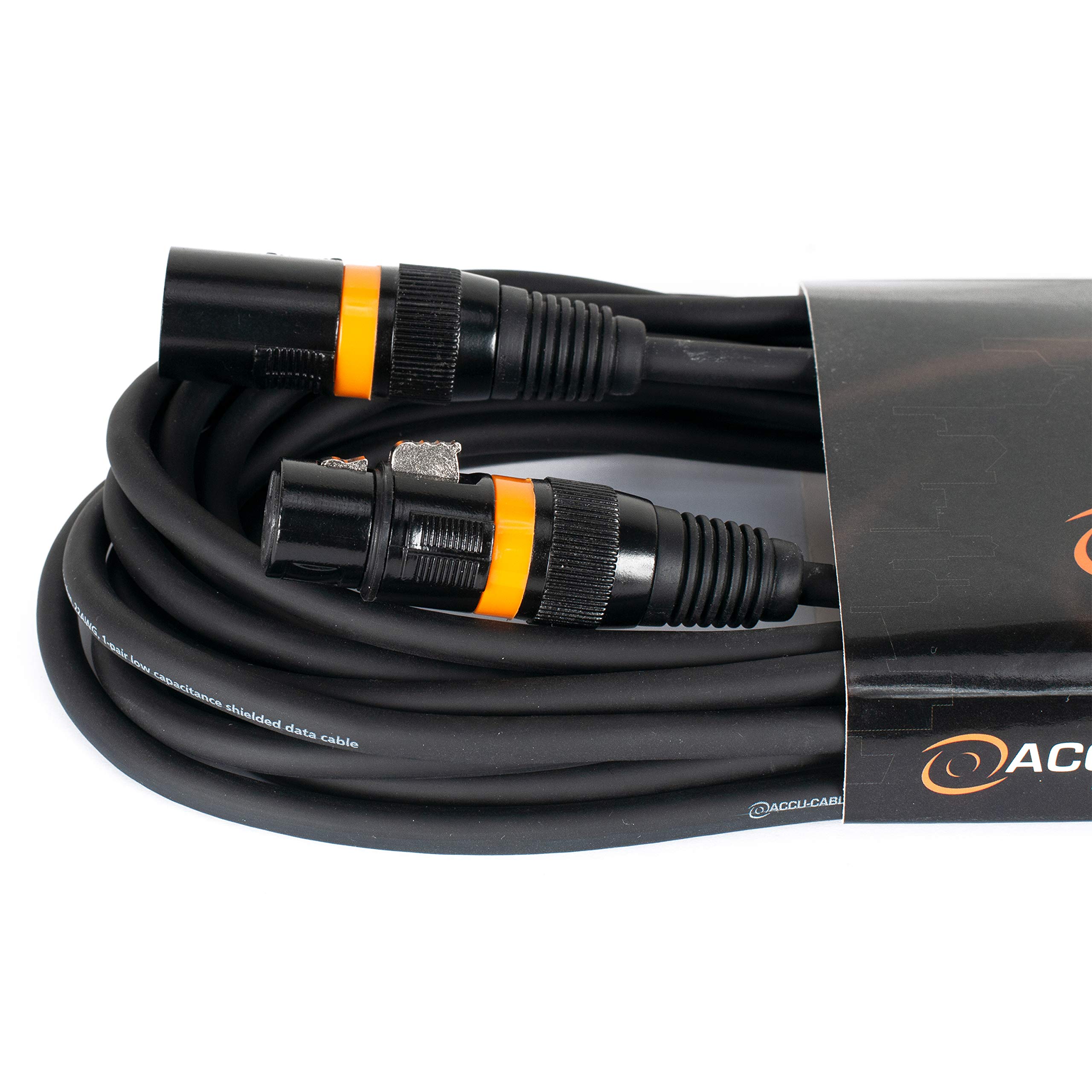 Accu Cable AC3PDMX25 25 Foot 3 pin True DMX Cable Rated at 110 ohms end to end to Ensure no Signal Drop