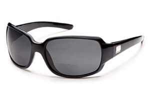 suncloud cookie reading sunglasses - black | gray polarized reader 2.50