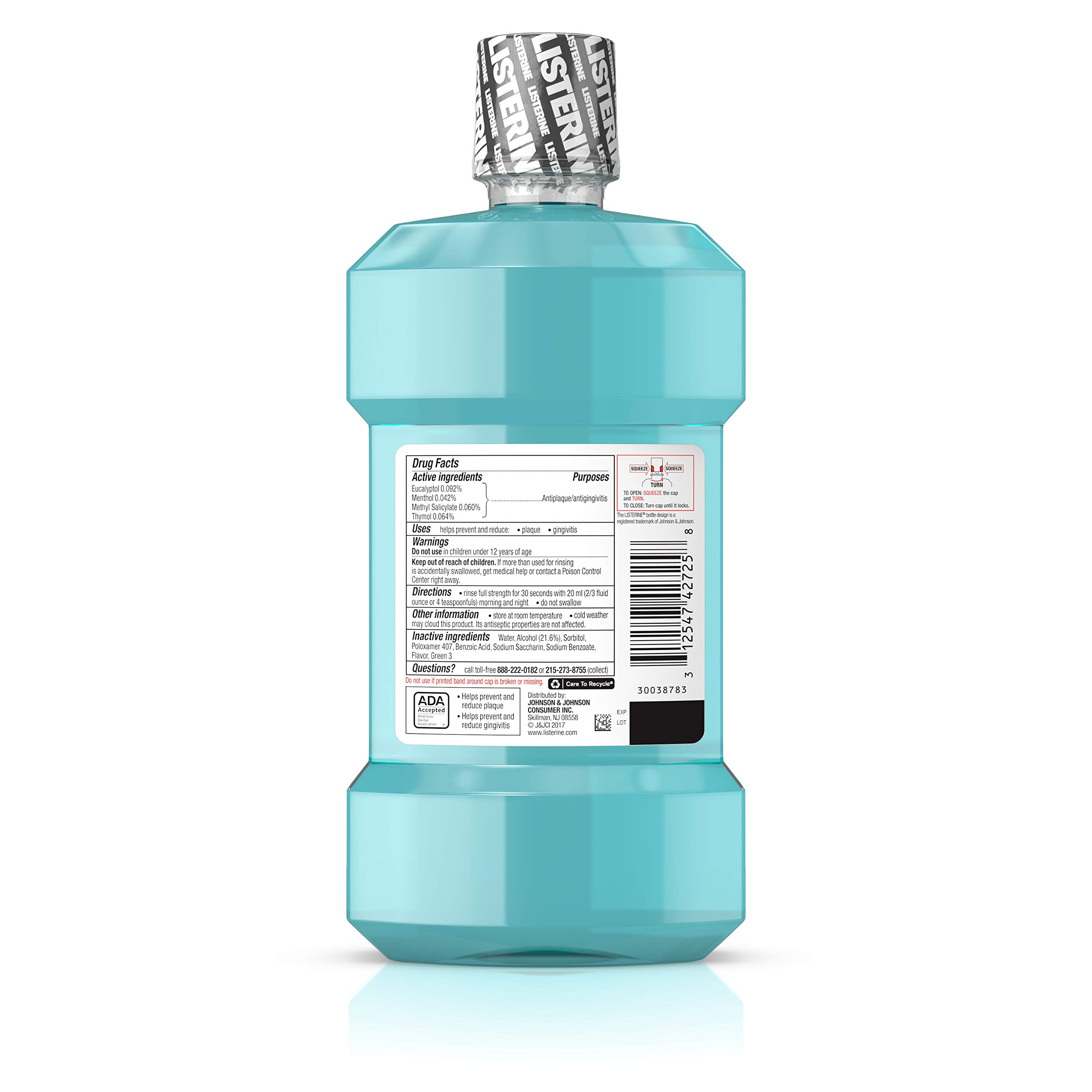 Listerine Antiseptic Mouthwash, Cool Mint - 500 ml (Pack of 4)