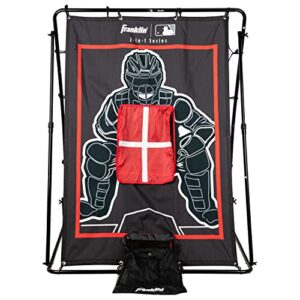 franklin sports baseball pitching target and rebounder net - 2-in-1 pitch trainer and pitchback net - baseball return screen and pitching practice target