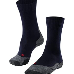 FALKE Women's TK2 Explore Hiking Socks, Mid Calf, Medium Padding, Athletic Sock, Breathable Quick Dry, Merino Wool, Blue (Marine 6120), 8-9, 1 Pair