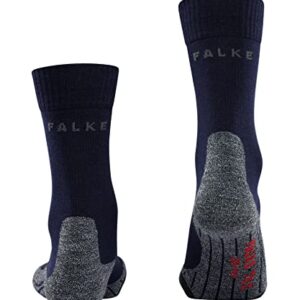 FALKE Women's TK2 Explore Hiking Socks, Mid Calf, Medium Padding, Athletic Sock, Breathable Quick Dry, Merino Wool, Blue (Marine 6120), 8-9, 1 Pair