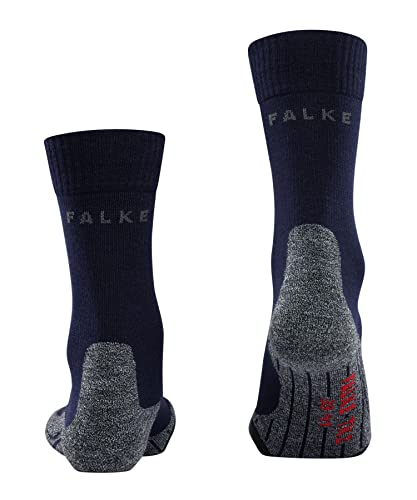 FALKE Women's TK2 Explore Hiking Socks, Mid Calf, Medium Padding, Athletic Sock, Breathable Quick Dry, Merino Wool, Blue (Marine 6120), 8-9, 1 Pair