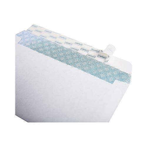 Staples Easy Close No. 10 Security-Tint Envelopes, 4-1/8 x 9-1/2 inches, Box of 100