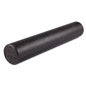 optp axis firm foam roller, high density foam roller for physical therapy, yoga, pilates, fitness exercise and sports training (black, 36" x 6" round)