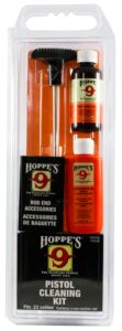 hoppe's no. 9 cleaning kit with aluminum rod, .22 caliber pistol ,one 2 oz. bottle of cleaning solvent and one 2-1/4 oz. lubricating oil