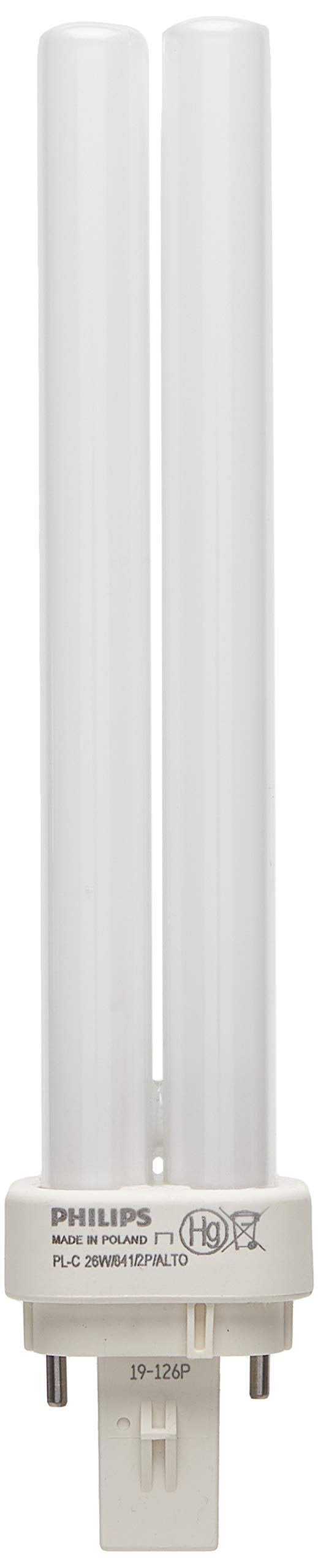 Philips Lighting 38324-0 - PL-C 26W/841/2P/ALTO - 26 Watt CFL Light Bulb - Compact Fluorescent - 2 Pin G24d-3 Base - 4000K -